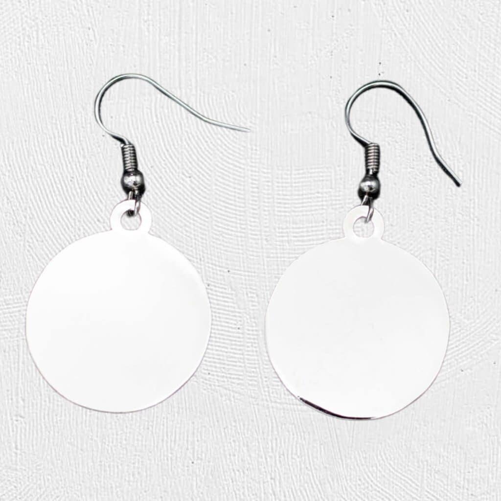 Jewellery (Round Earrings; Pair; Metal) – Sublimation Supplies Online Shop