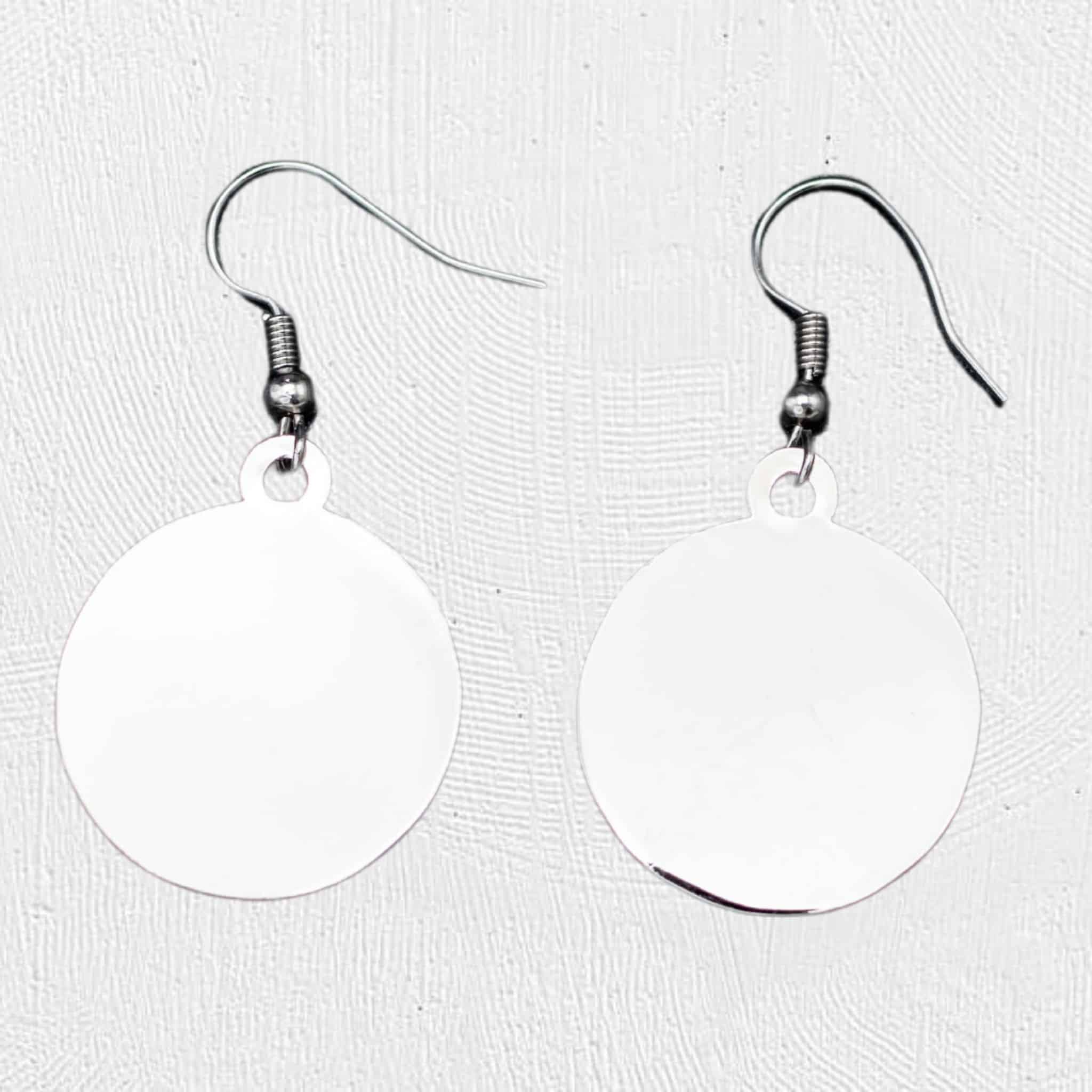 Jewellery (Round Earrings; Pair; Metal) – Sublimation Supplies Online Shop