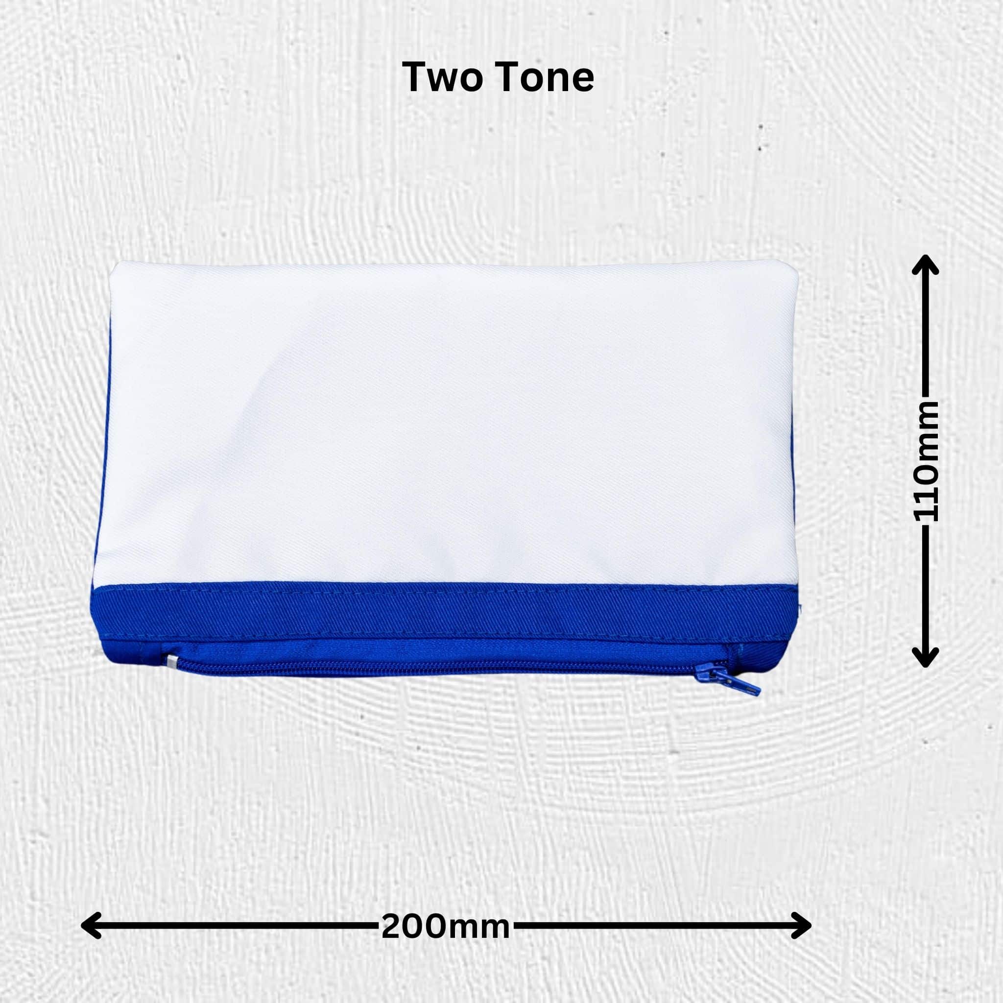 Pencil Bag (Short; Blue Back; 10 pack; White Front; Fabric ...