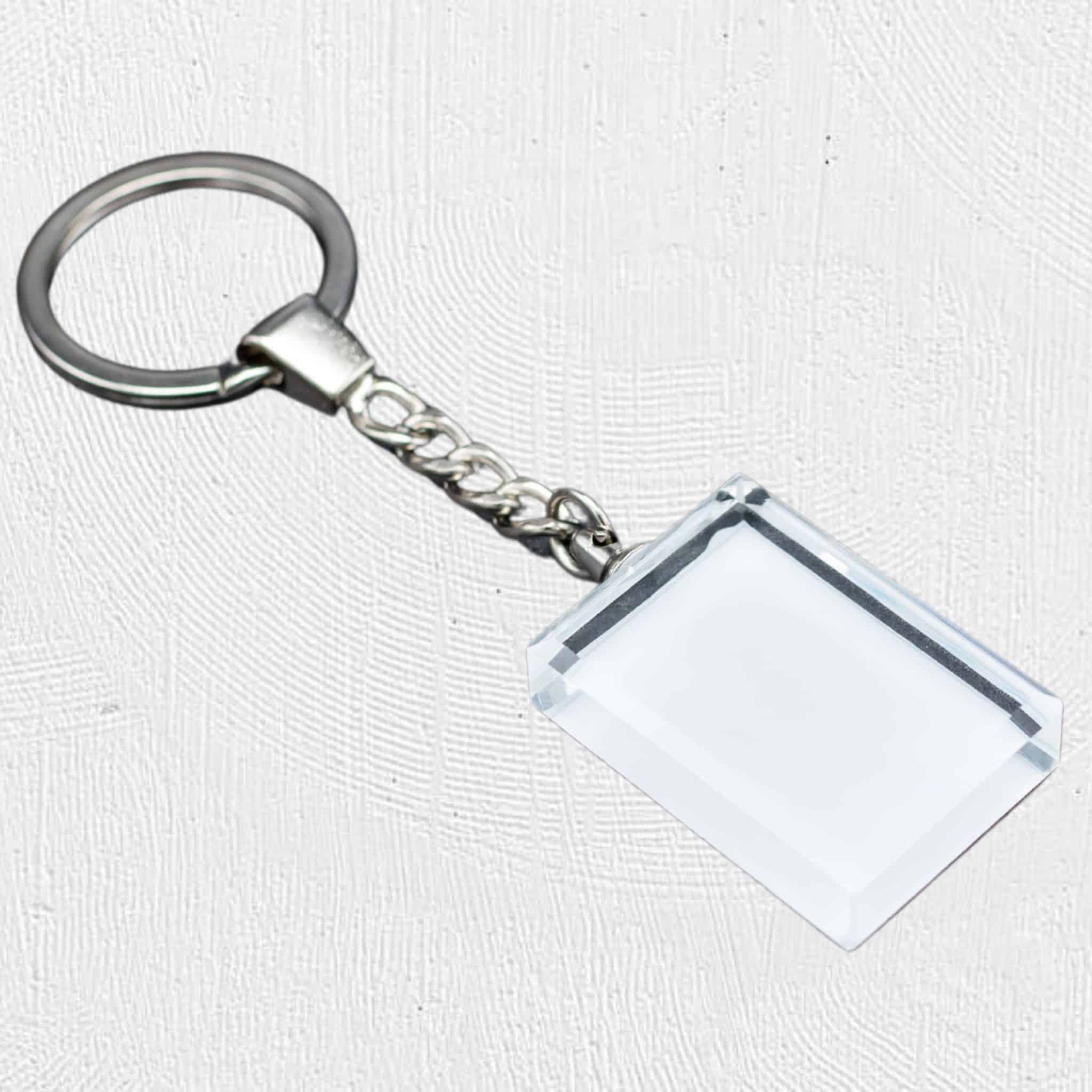 Keyring (Glass; Rectangular; Each) – Sublimation Supplies Online Shop
