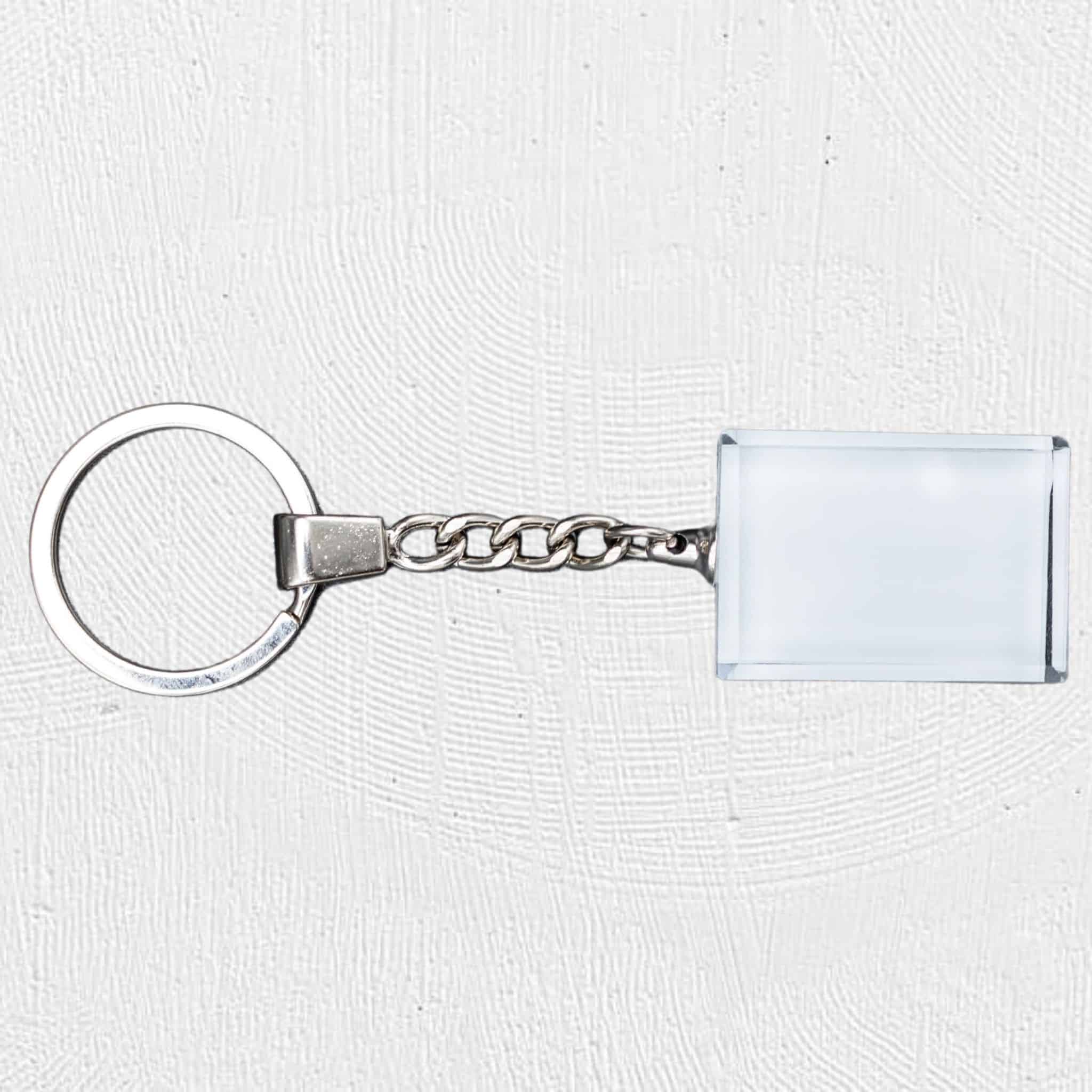 Keyring (Glass; Rectangular; Each) – Sublimation Supplies Online Shop