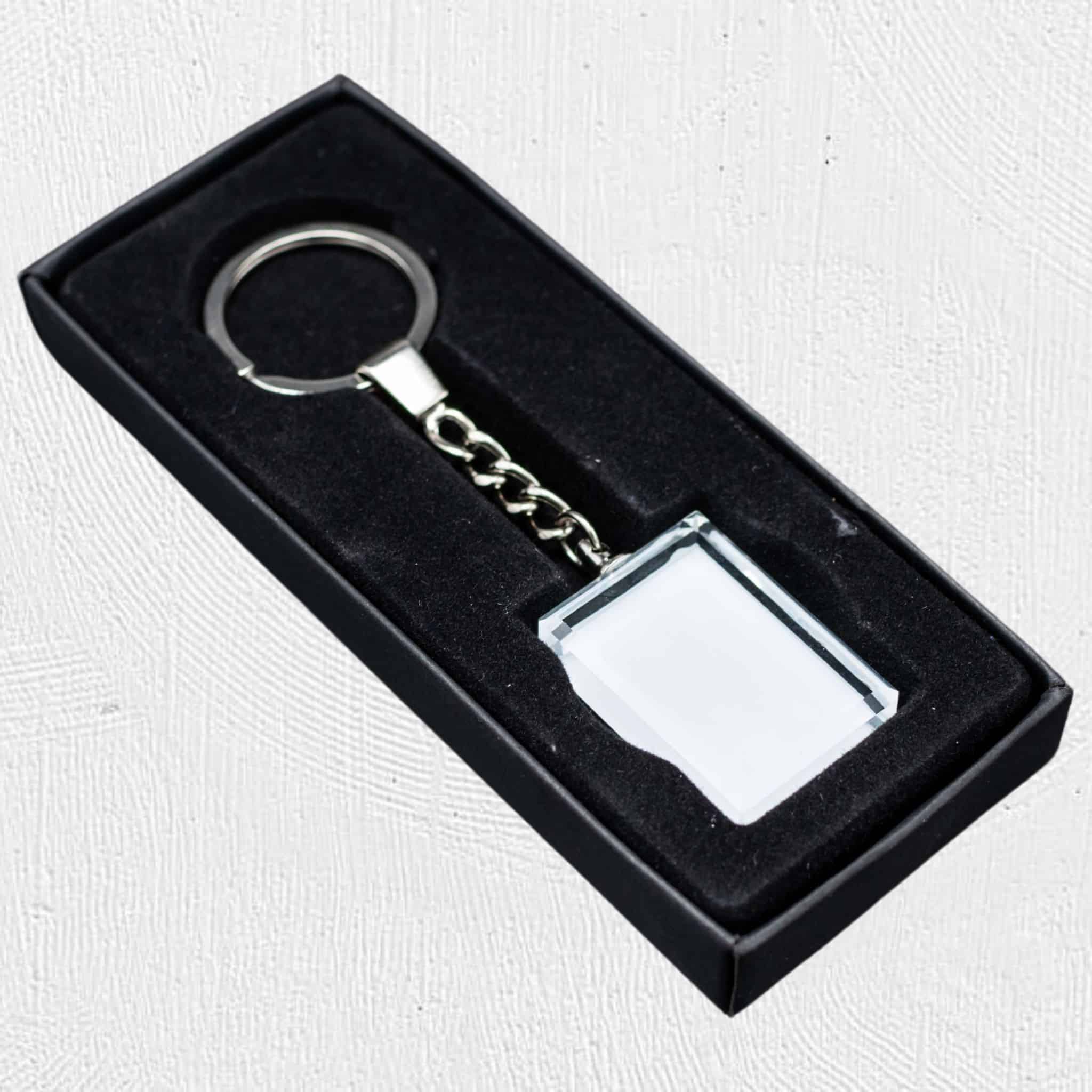 Keyring (Glass; Rectangular; Each) – Sublimation Supplies Online Shop