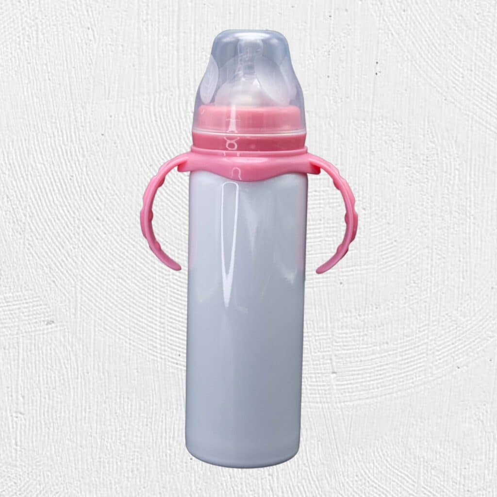 Baby Milk Bottle (Pink; Each; Metal; Double Walled) – Sublimation ...