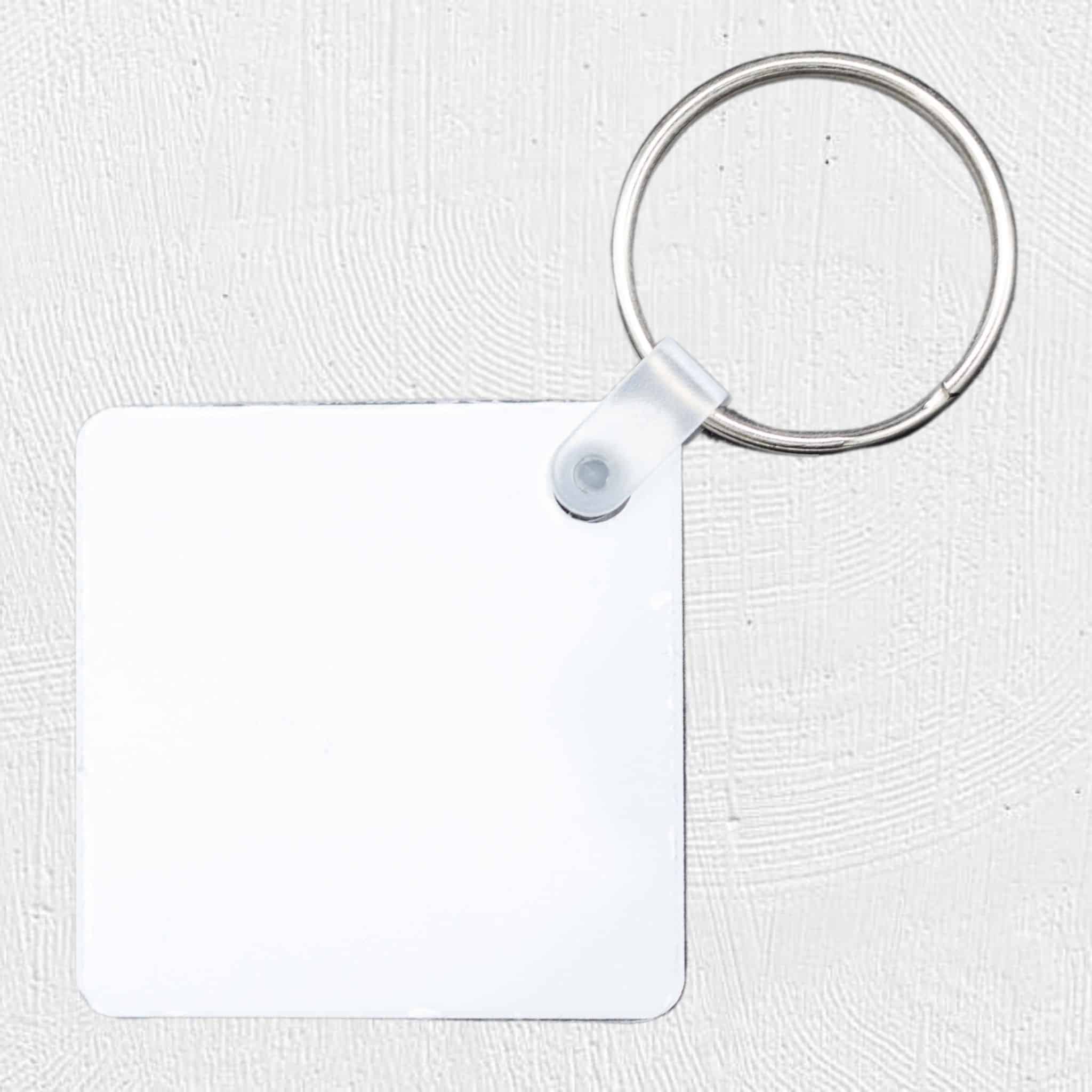Square Keyring (White; Aluminium; Each) - Sublimation Supplies Online Shop